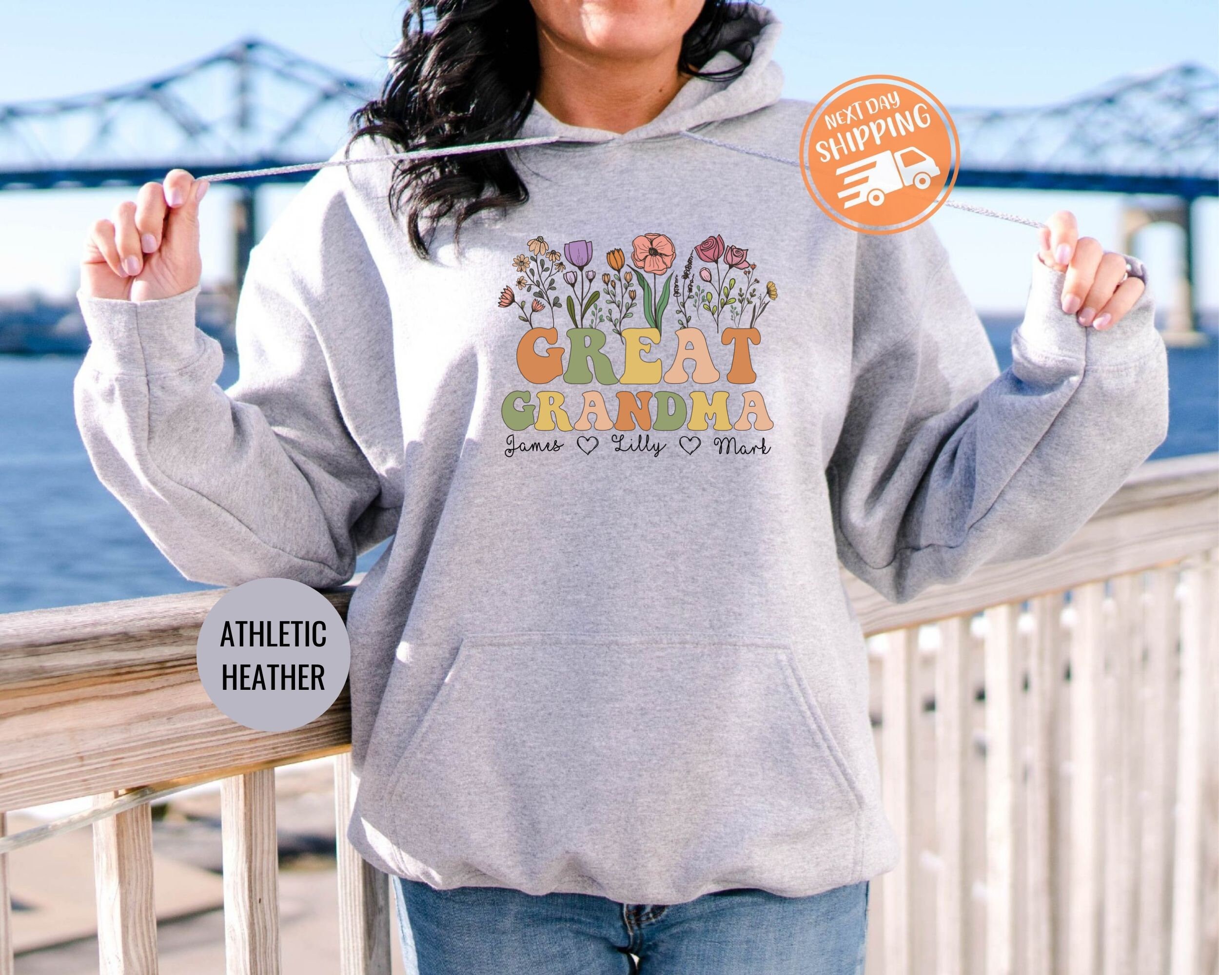 Great Grandma Shirt With Names, Personalized Great Grandma Flowers ...