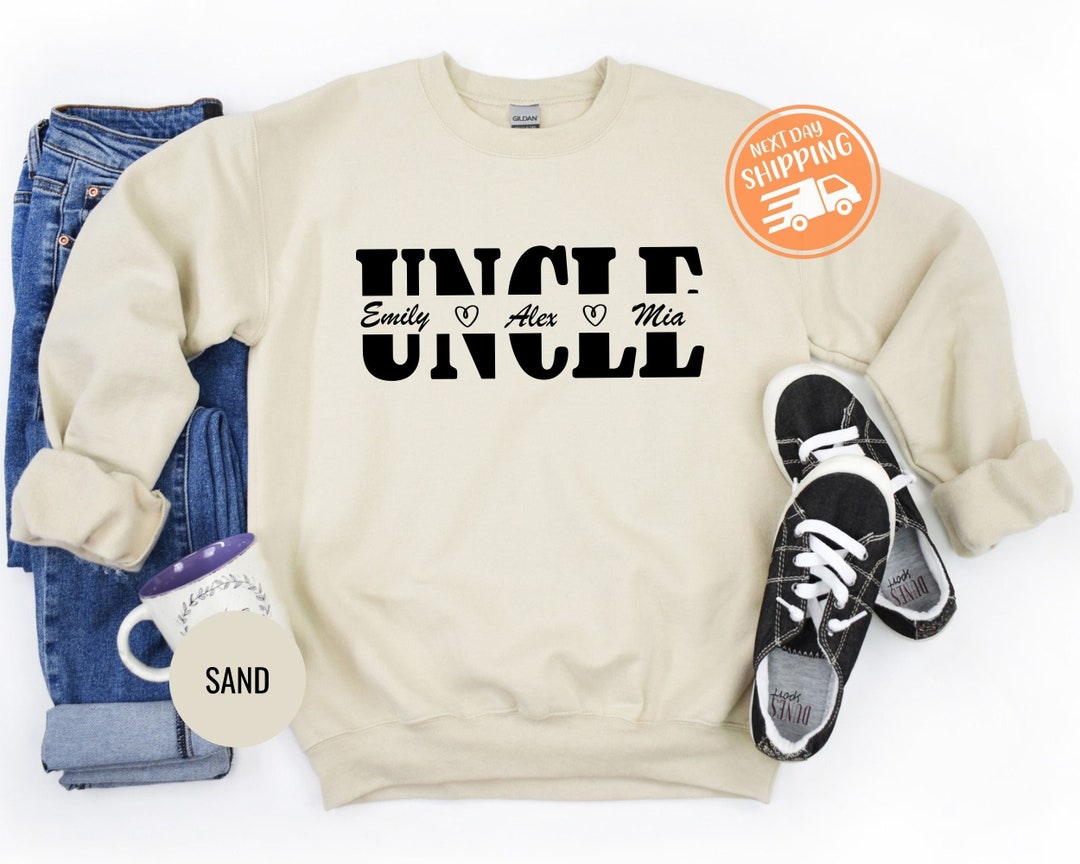 Custom Uncle Sweatshirt With Kids Names, Personalized Gift, Birthday ...