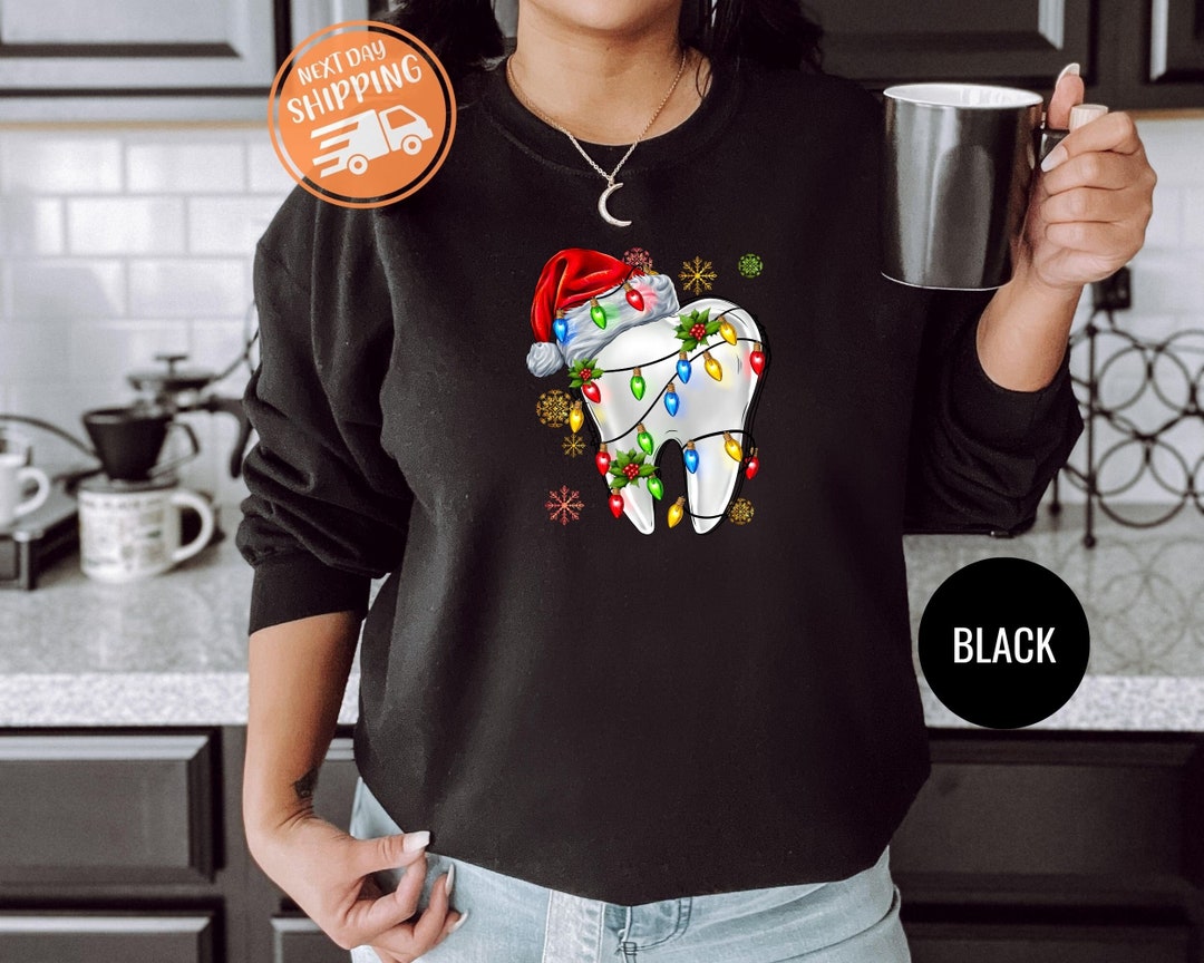 Funny Christmas Teeth Sweatshirt, Dentist Sweatshirt, Christmas Gift ...