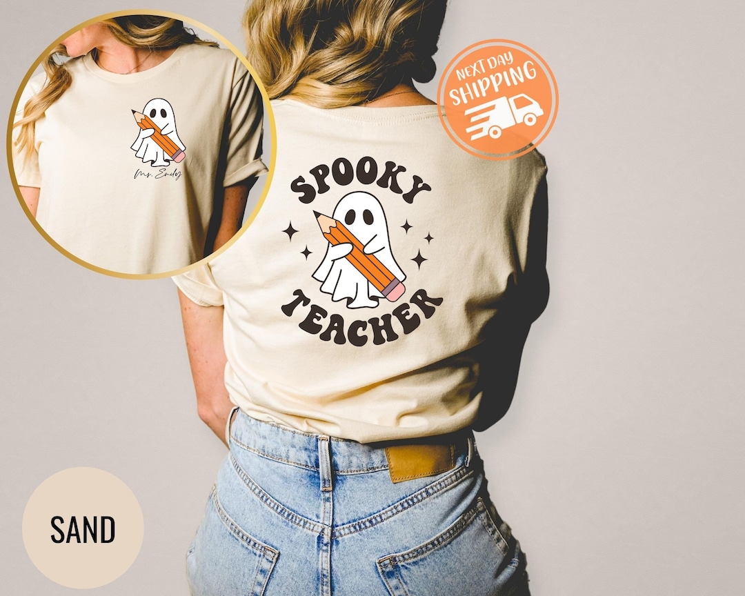 Custom Halloween Teacher T-shirt, Retro Ghost Design - Etsy
