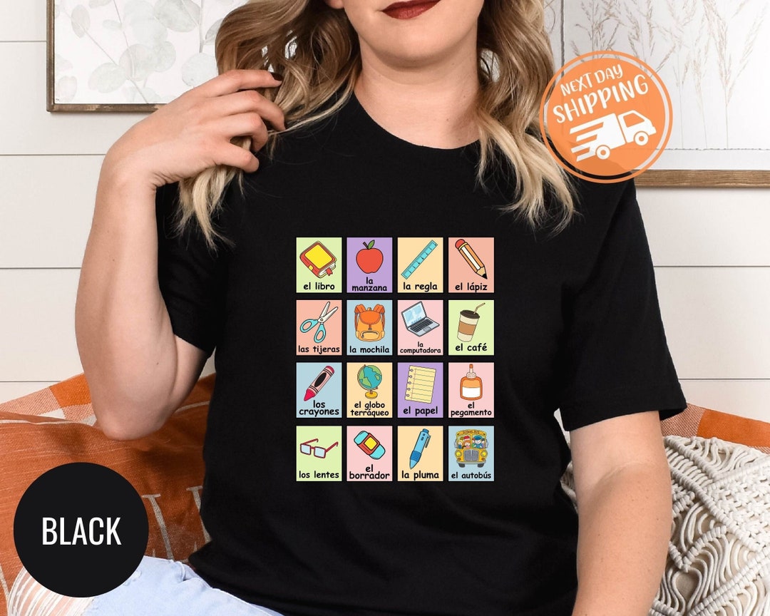 Teacher Shirt Maestra Loteria Maestra Shirt Dual Language Crew