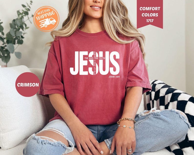 Comfort Colors® Jesus the Way the Truth the Life Cross Shirt, Womens ...