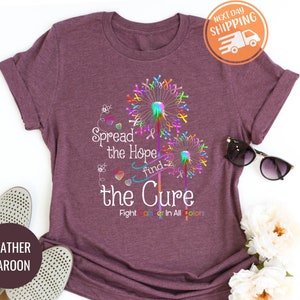 Ribbon Cancer Awareness Shirt, Spread Hope Find Cure, Cancer Supporters ...