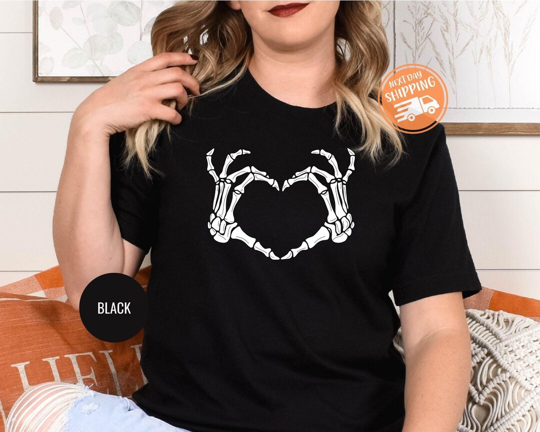 Skeleton Hand Shirt, Skeleton Halloween Shirt, Women's Halloween Shirt ...