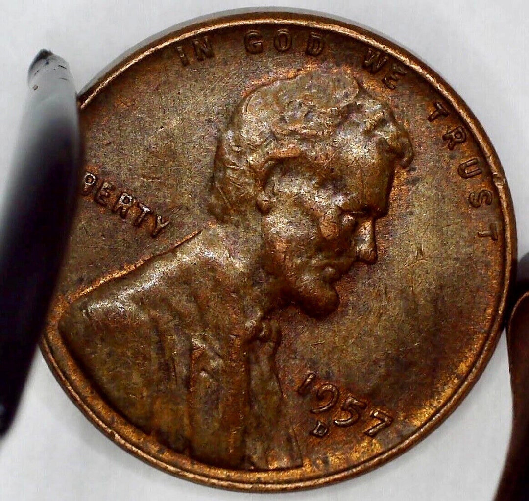 1957-D Rb Lincoln Wheat Small Cent Penny 1C Uncirculated - Etsy