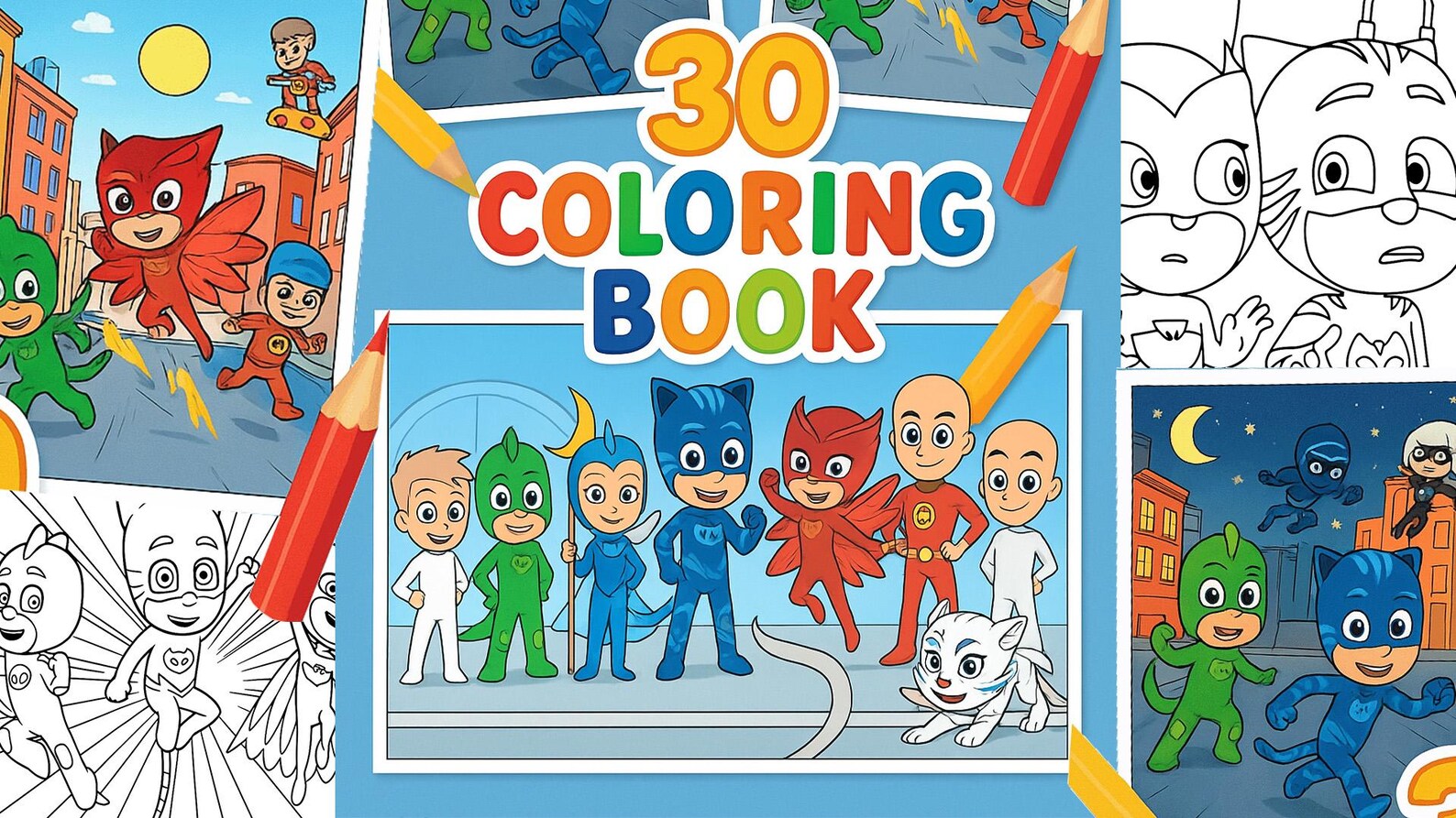 PJ Masks Coloring Book - Etsy