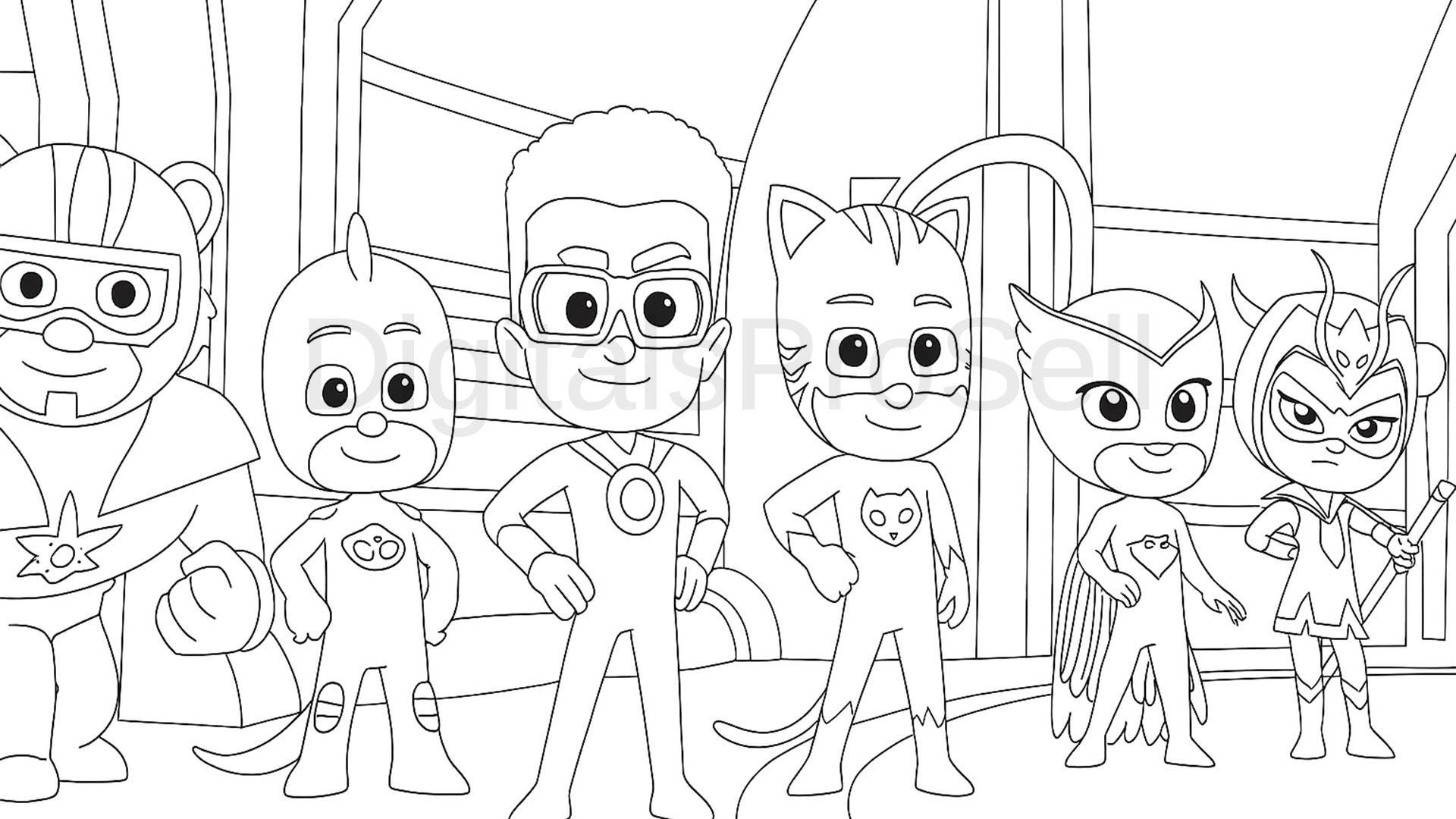 PJ Masks Coloring Book - Etsy