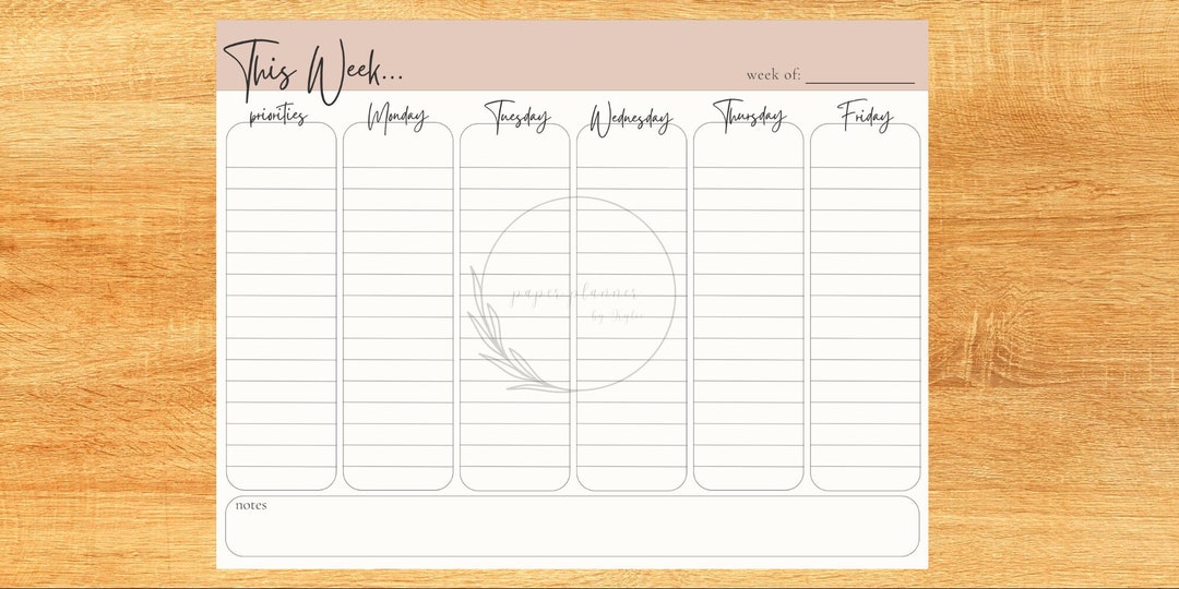 Work Week to Do List, Work Week Dashboard, Neutral Work Week ...