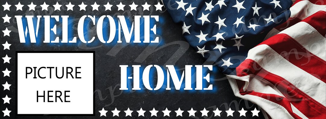 Custom Welcome Home Banner With Personalized, Black and White Welcome ...