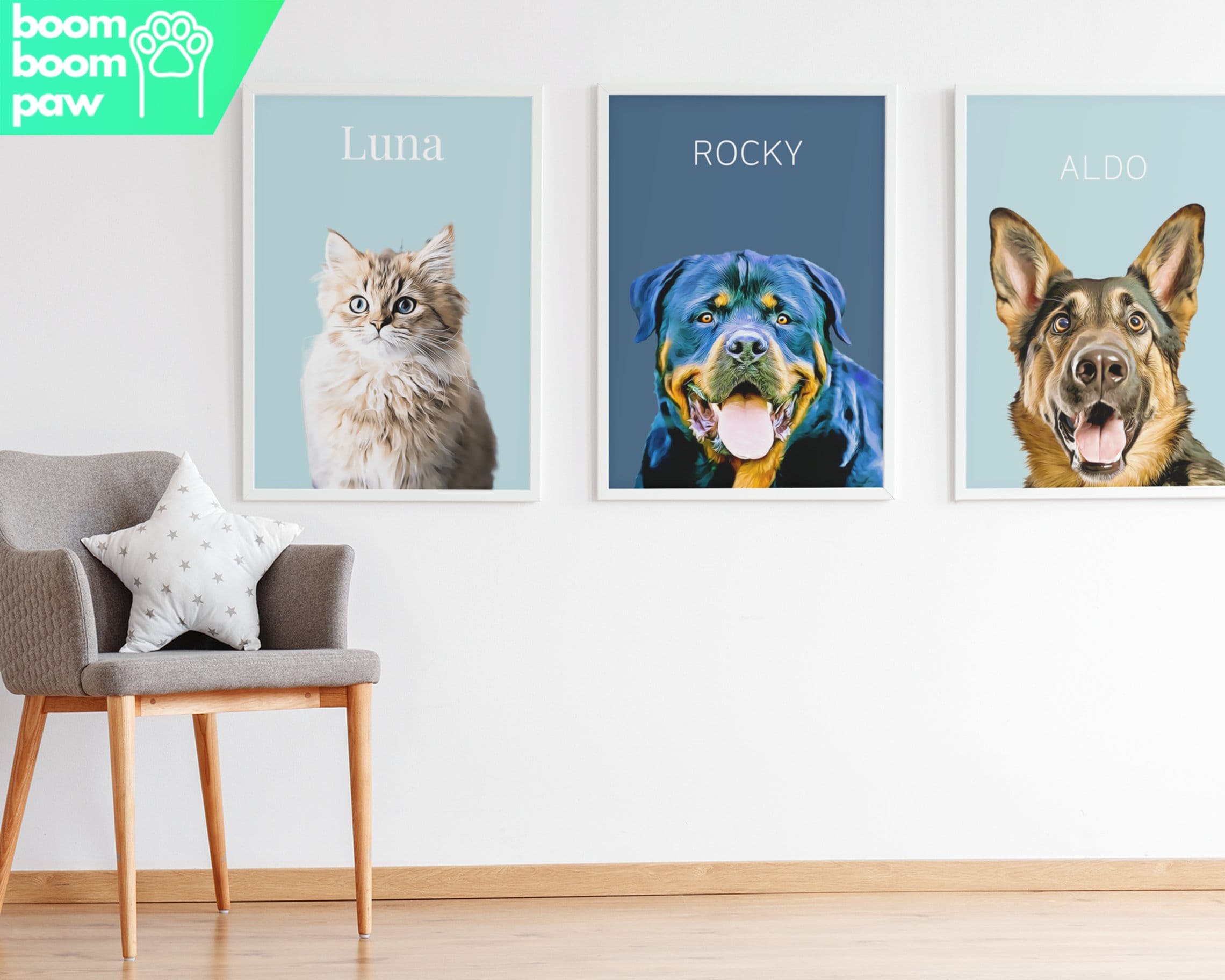 Oferta limitada retratos digitales personalizados de mascotas - Etsy España