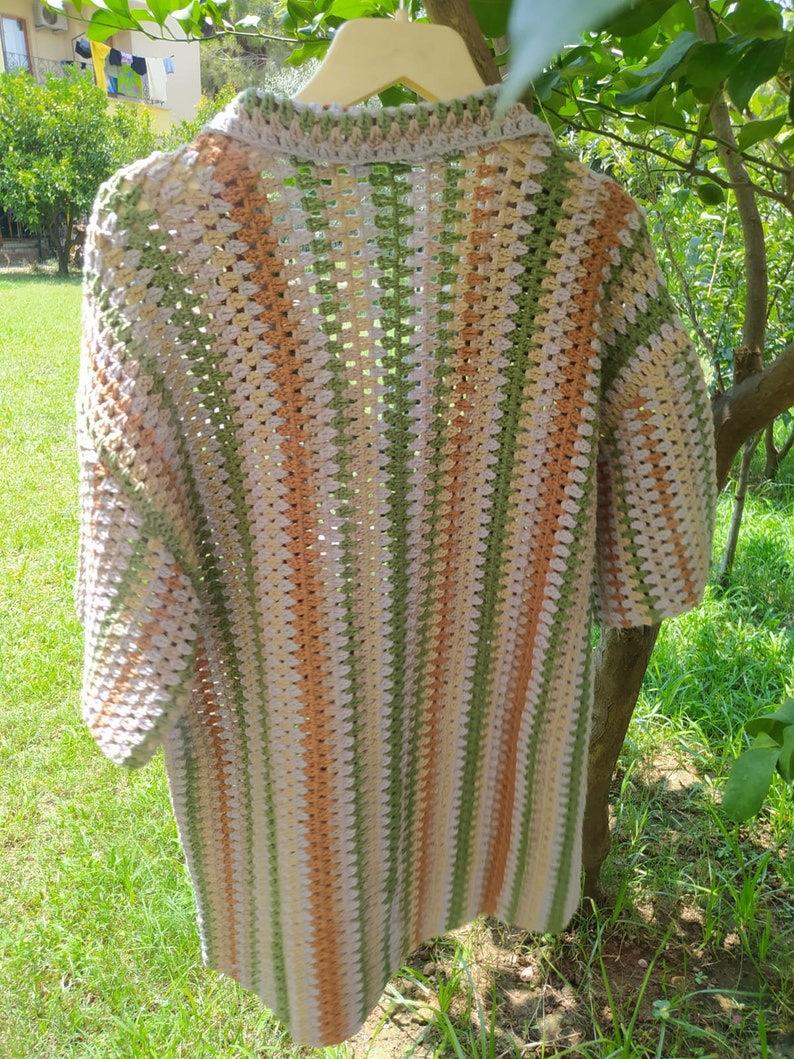 Crochet Shirt, Unisex Shirt, Crochet Overshirt, Crochet Multicolor ...