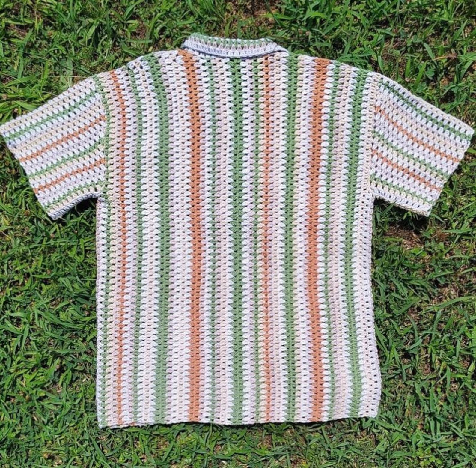 Crochet Shirt, Unisex Shirt, Crochet Overshirt, Crochet Multicolor ...
