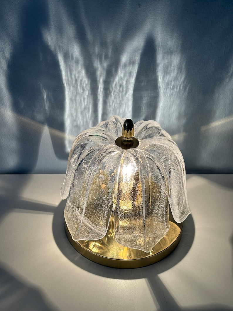 Vintage Glashütte Limburg Wall Light/mid Century Flush Mount Tulip ...