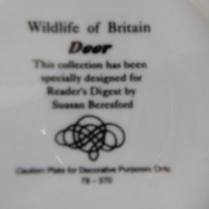 Wildlife of Britain by Susan Beresford X 5 Plates - 1980s - Etsy