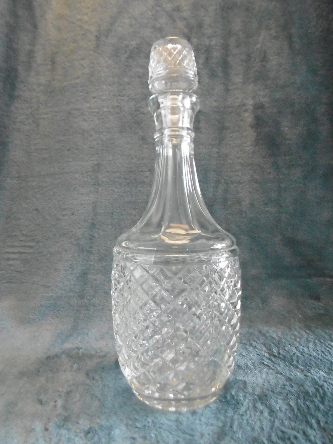 Stylish 1950s Cut Glass Decanter With Stopper - Etsy