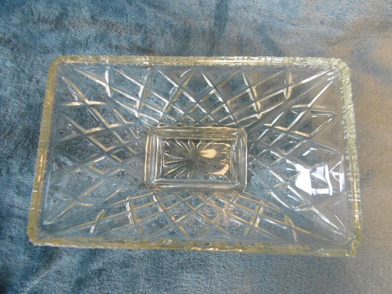 Art Deco Heavy Cut Glass Footed Fruit Bowl - Etsy