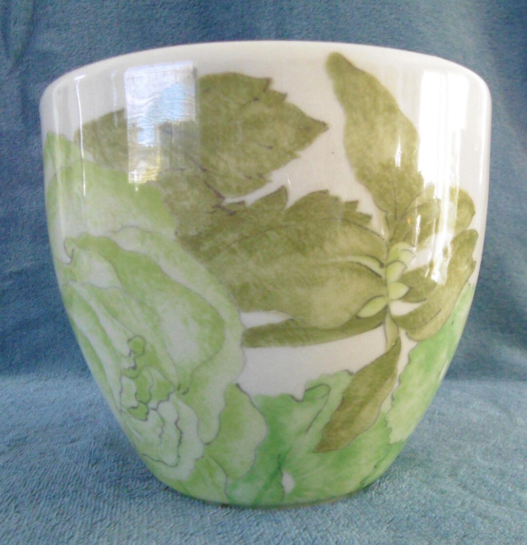Ernestine Cannon, Salerno, Cabbage Leaf Plantpot 885 1960s - Etsy