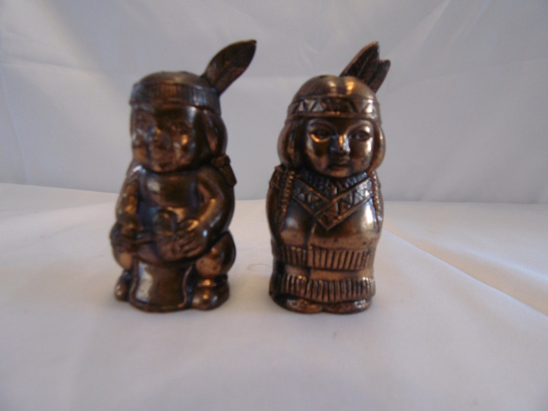 Copper Coloured Native American Salt and Pepper Shakers - Etsy