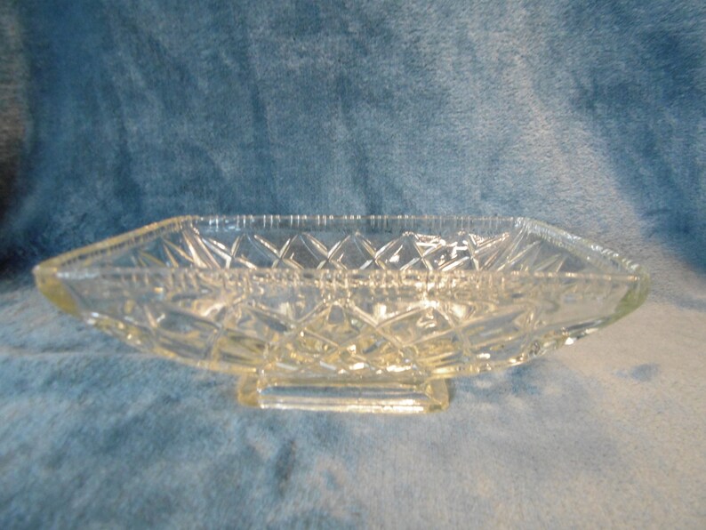 Art Deco Heavy Cut Glass Footed Fruit Bowl - Etsy