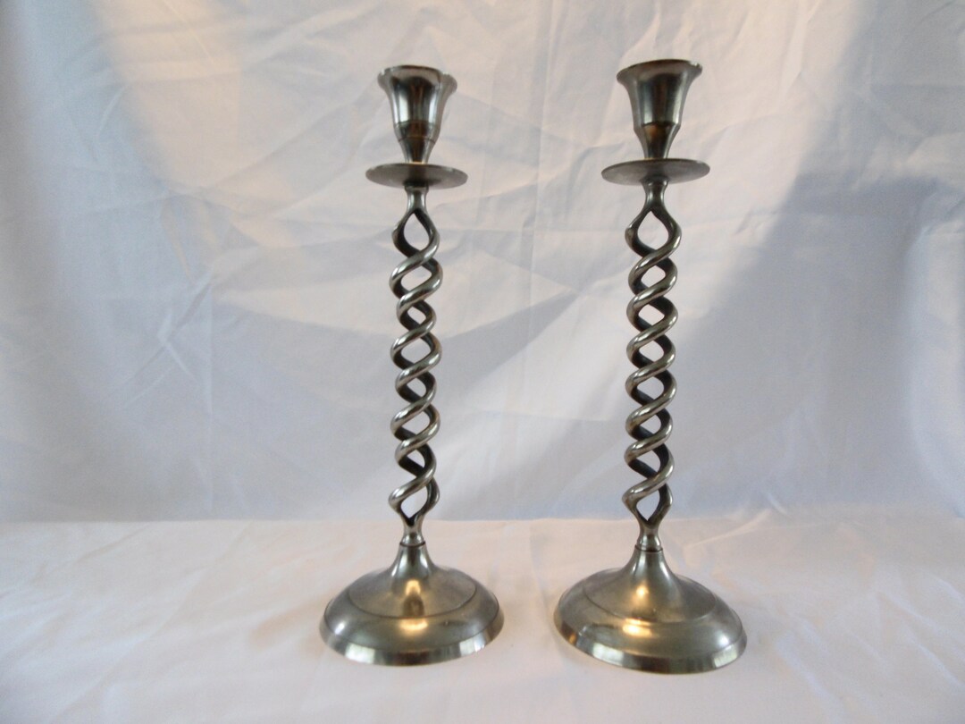 Metal Open Barley Twist Candle Stick Holders 1950s - Etsy