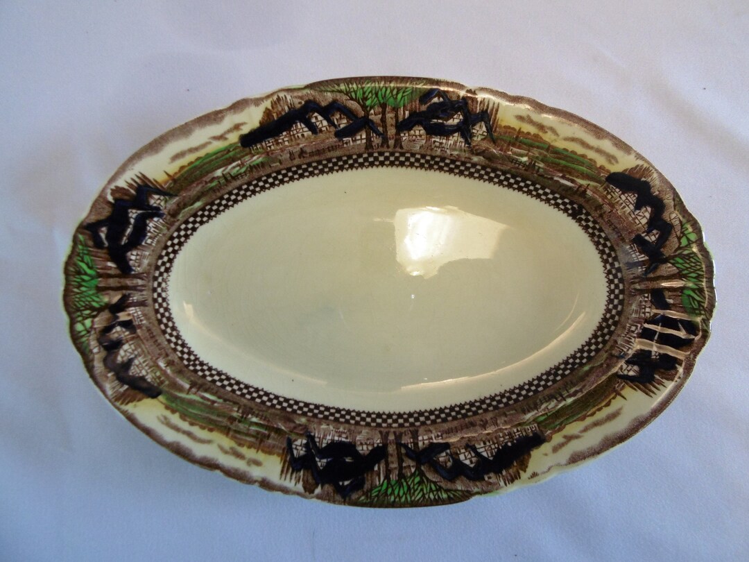 Myott Son & Co Hanley "england's Countryside" Small Oval Platter 1920 ...