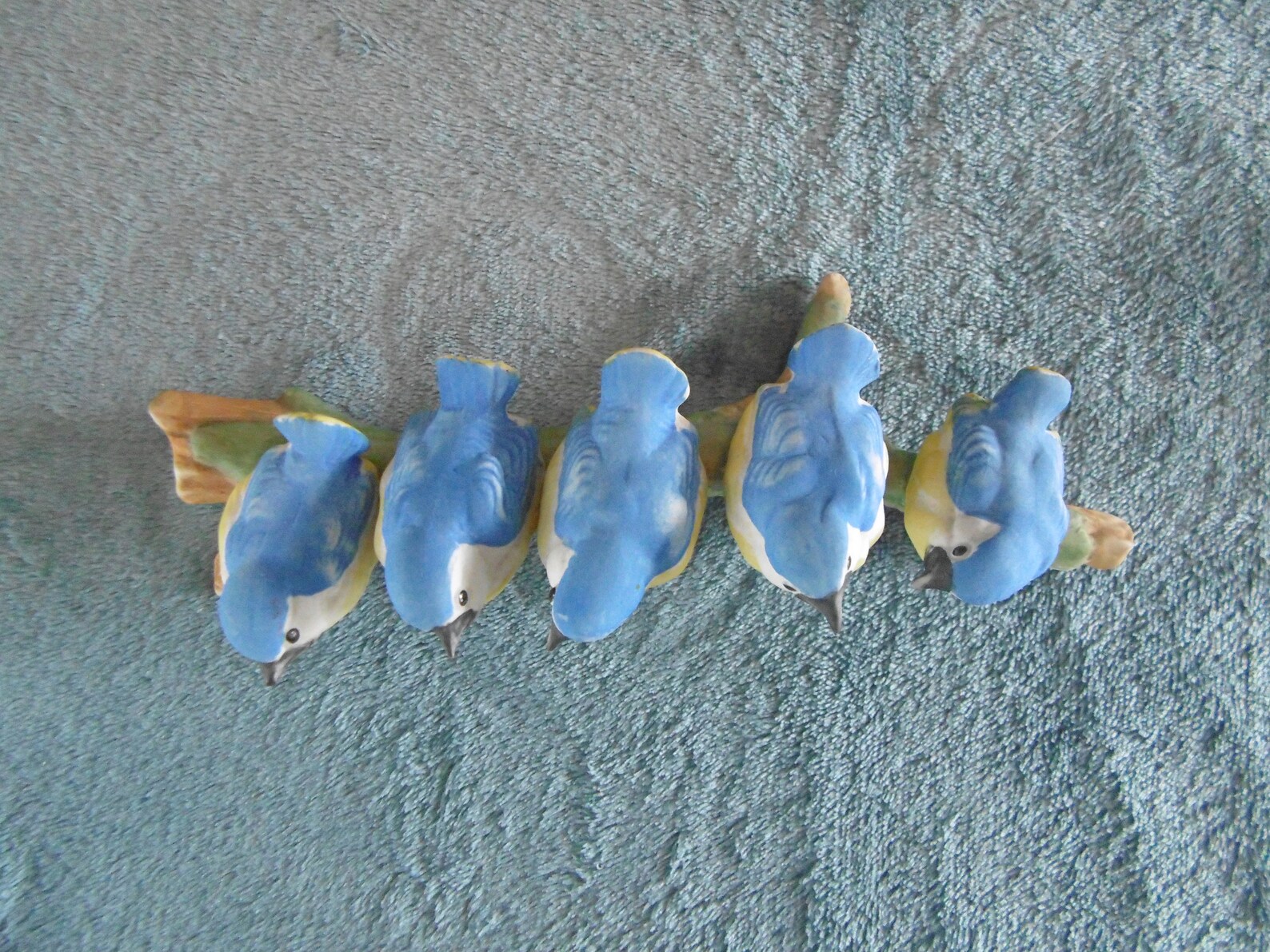 Vintage 1980s Ceramic Blue Birds on Branch Figurine - Etsy