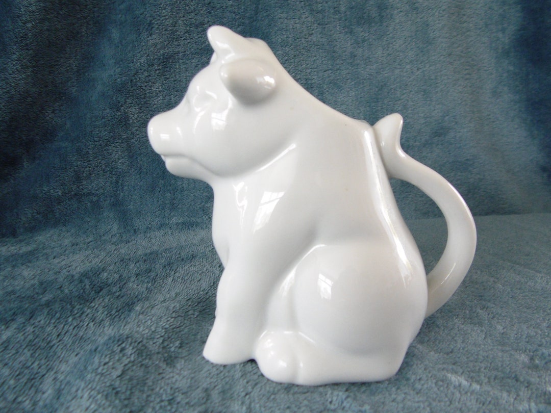 French White Ceramic Cow Shaped Creamer - Vintage - Etsy