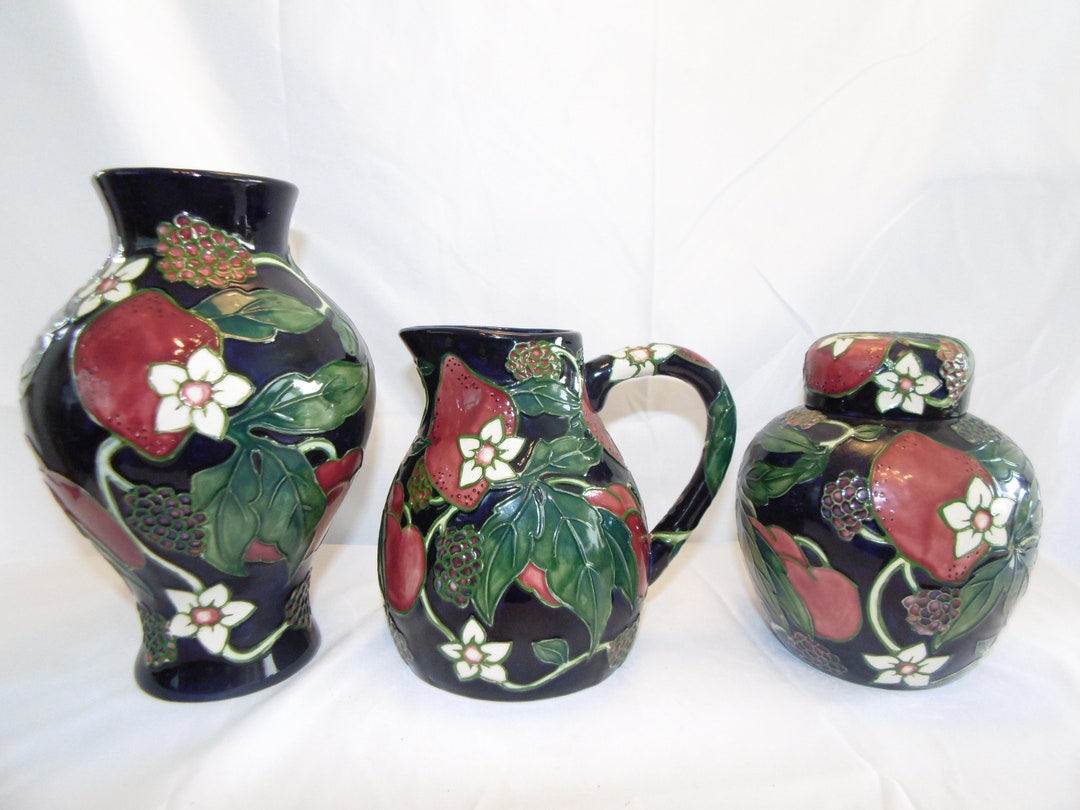 Anne Rowe 3 Piece Country Craft: Ginger Jar, Water Jug and Vase - Etsy