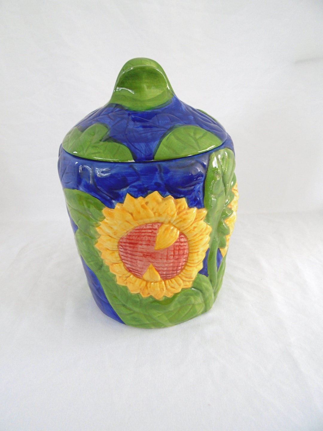 Rayware Large Biscuit Jar - Sunflower Design - 1980s - Etsy