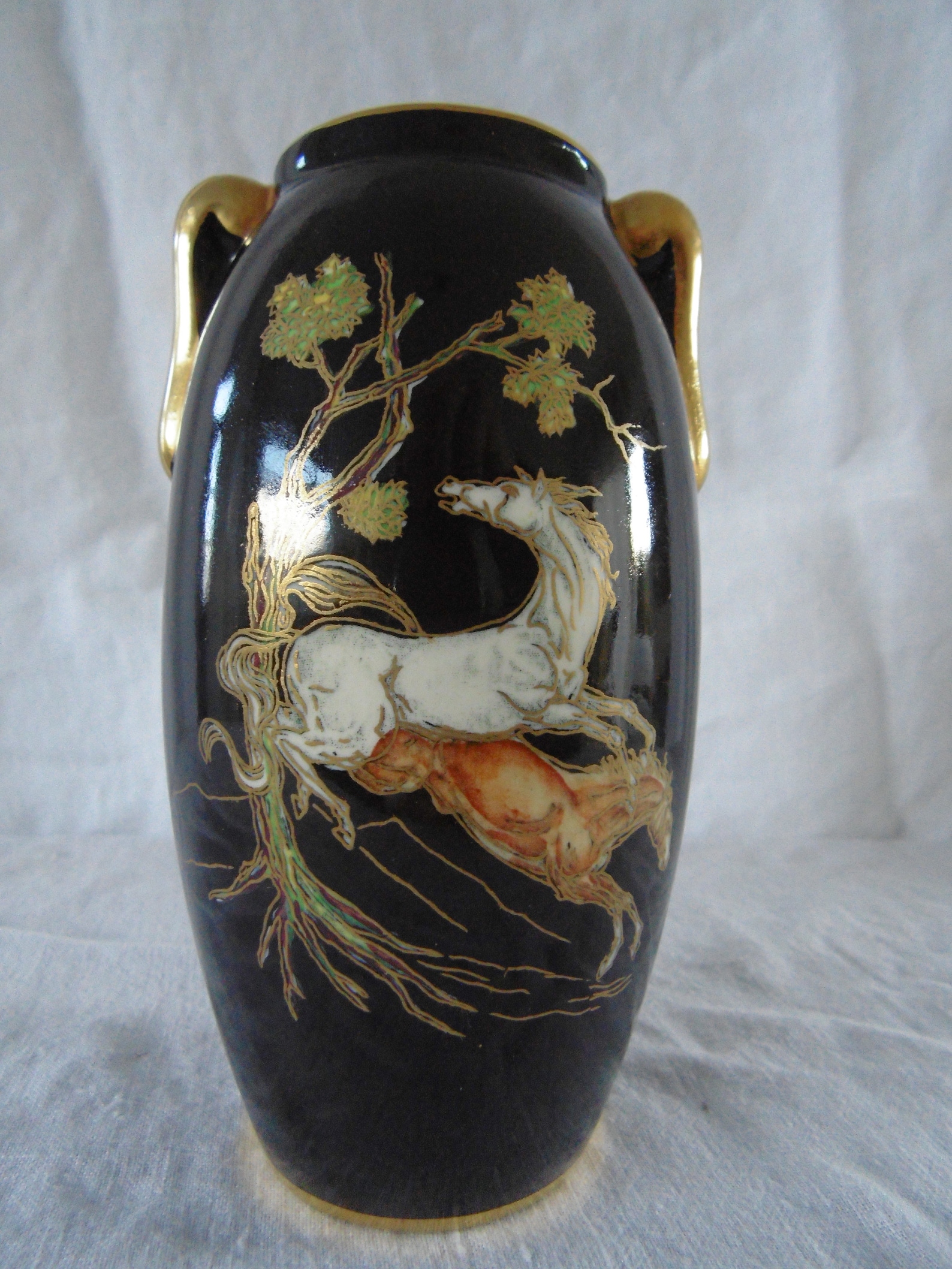 Fieldings Crown Devon Pegasus Vase, Black and Gold, 1930s - Etsy