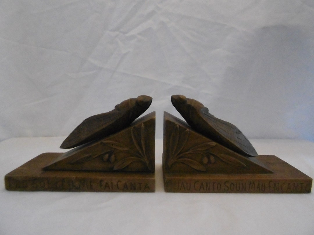 Art Nouveau Solid Wood Moth Bookends 1900 - Etsy