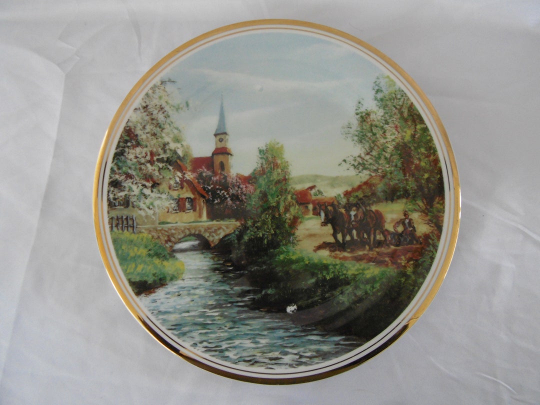 Edwardian China Rural Seasons "spring" Plate With Painting by F. Noha ...