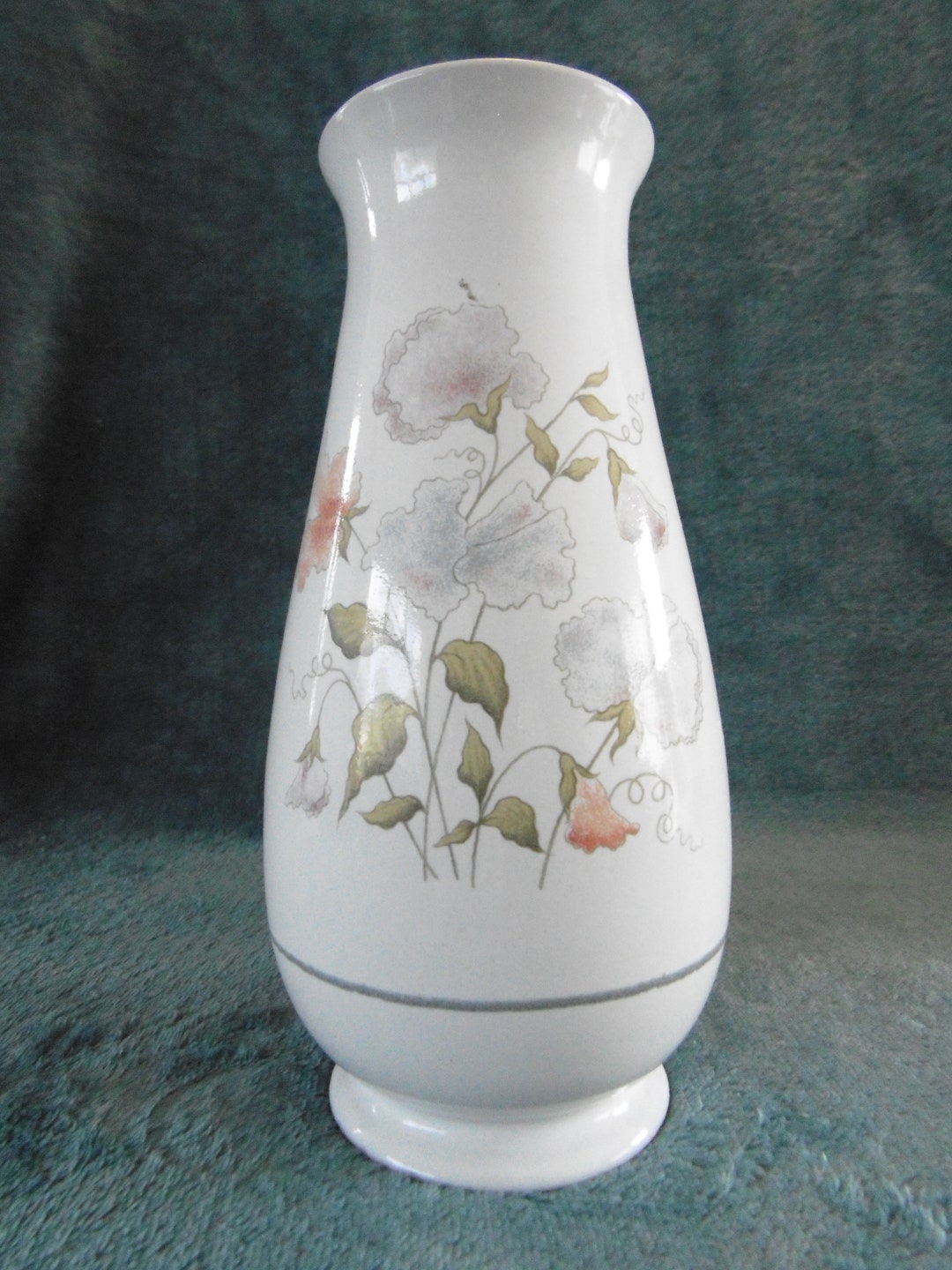 Denby Coloroll Vase With Flower Design 1986 - Etsy