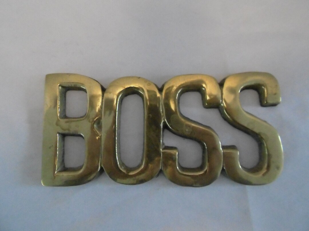 Vintage Heavy Brass BOSS Paperweight - Etsy