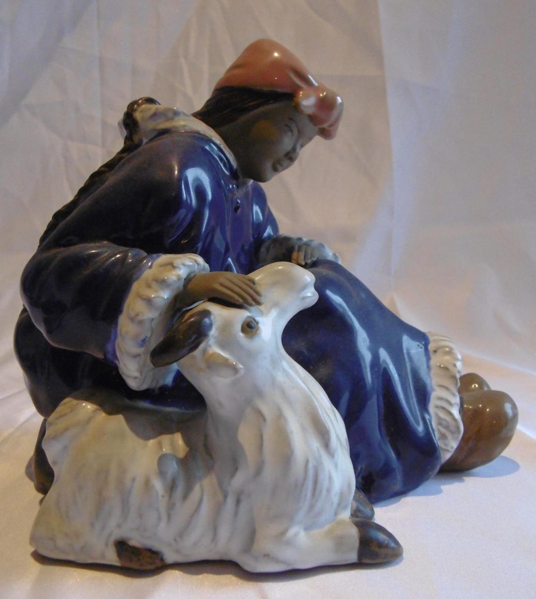 Shiwan Mud Man Rare Goat Herder and Goat Figurine 1950s - Etsy Canada