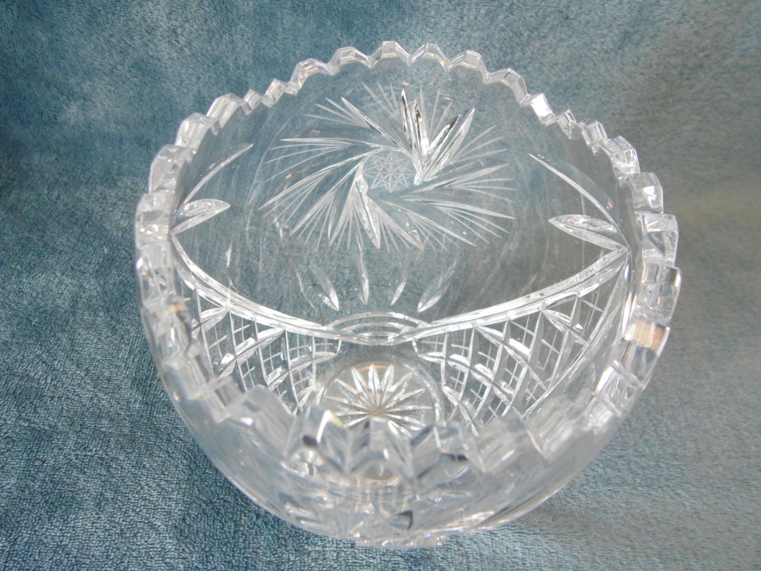 Vintage 1940s Heavy Cut Crystal Pinwheel Bowl - Etsy