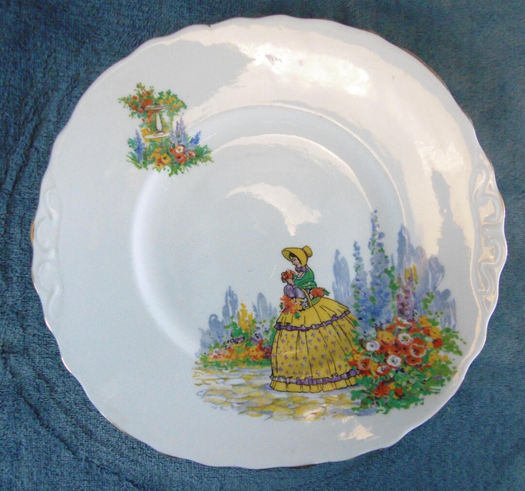 Royal Vale Crinoline Lady Plate 1950s - Etsy