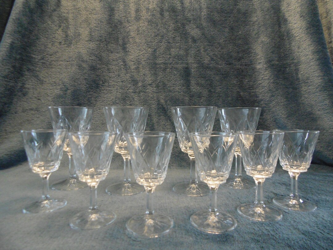 Pressed Glass Port (4) and Sherry (6) Glasses 1960s - Etsy