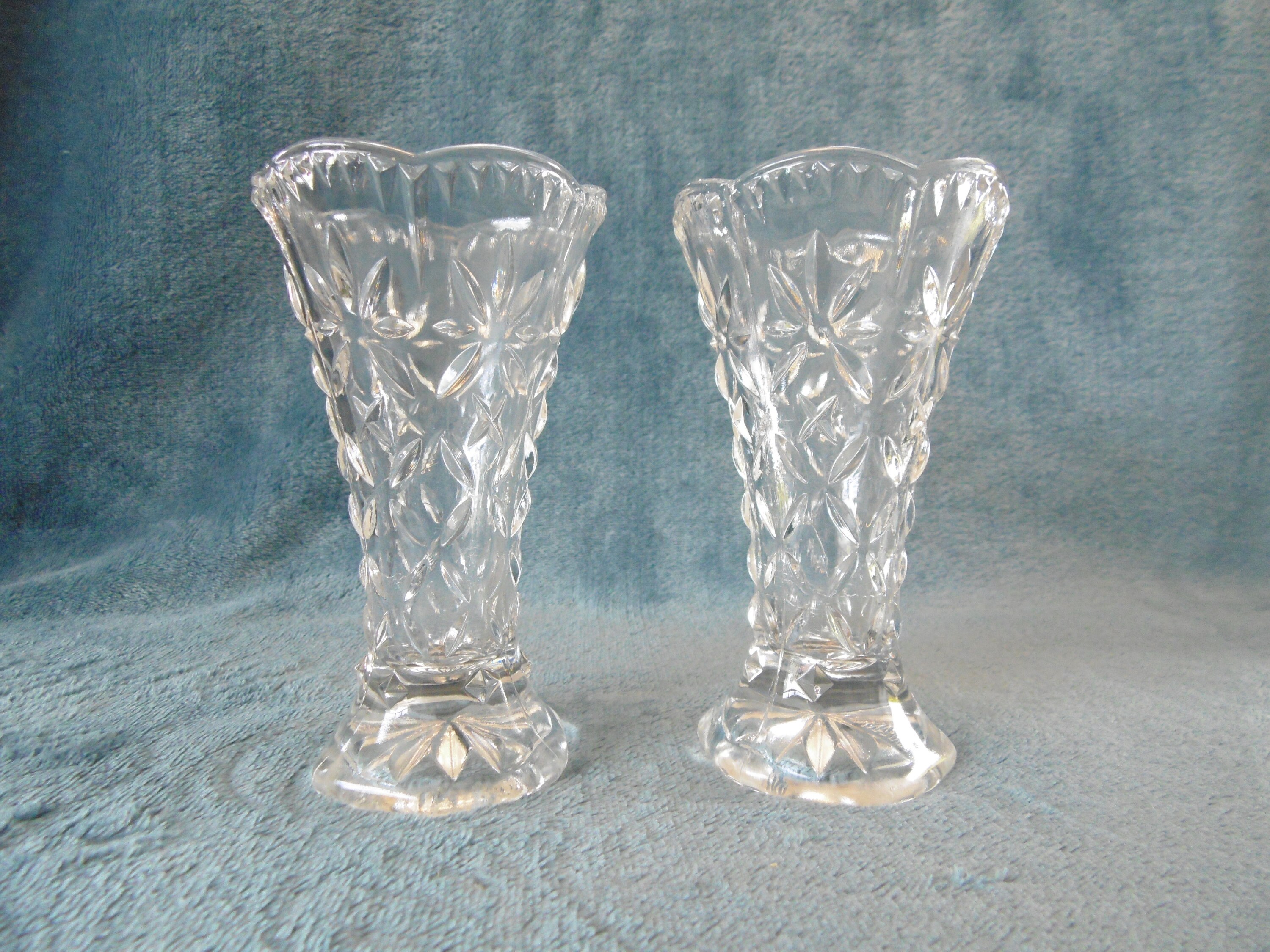 Vintage Pressed Glass Bud Vases X 2 - Germany 1950s - Etsy