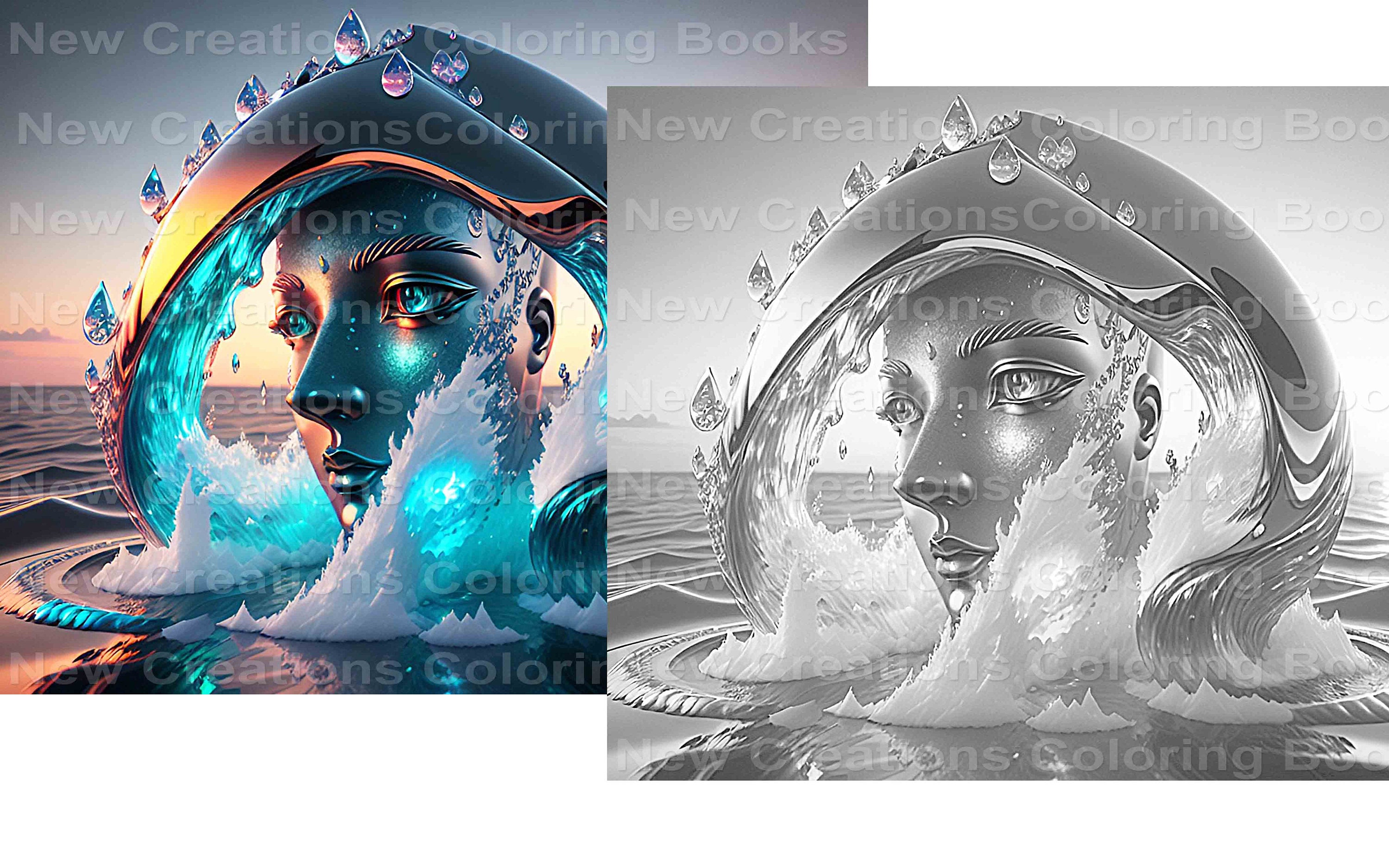 NCC AI Bundles: Water Sculpture Faces - Etsy