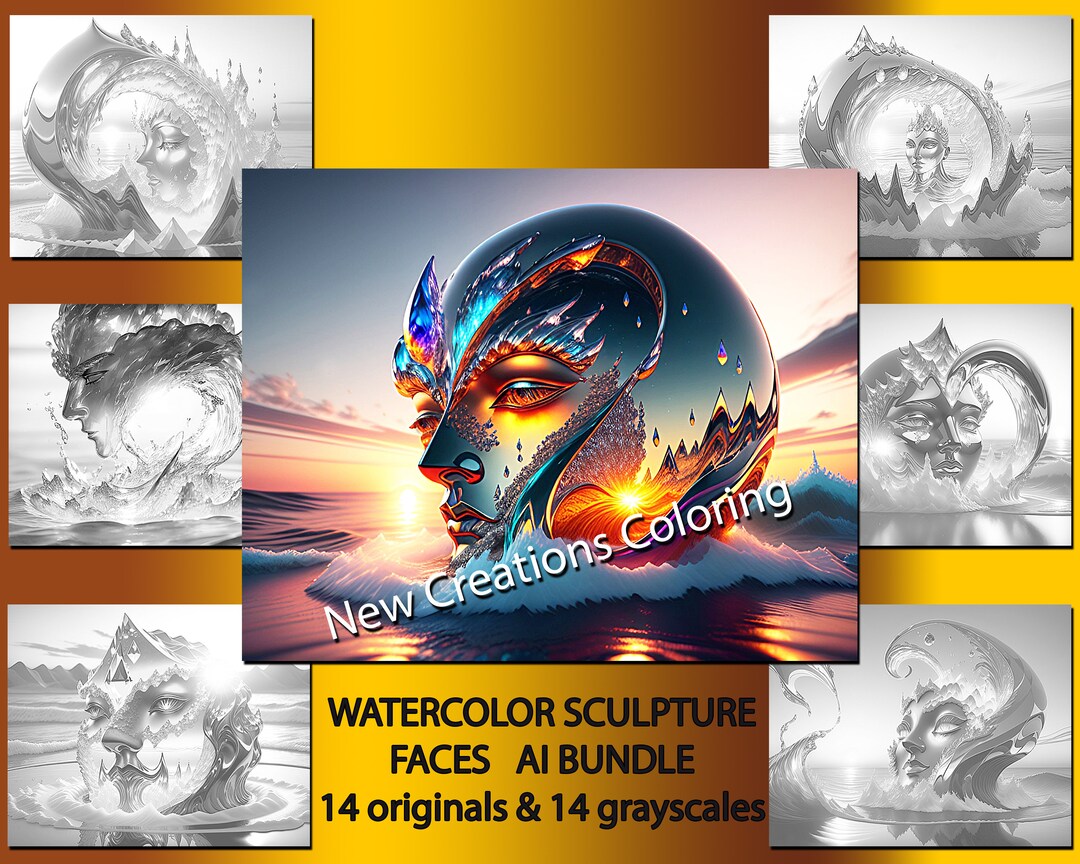 NCC AI Bundles: Water Sculpture Faces - Etsy