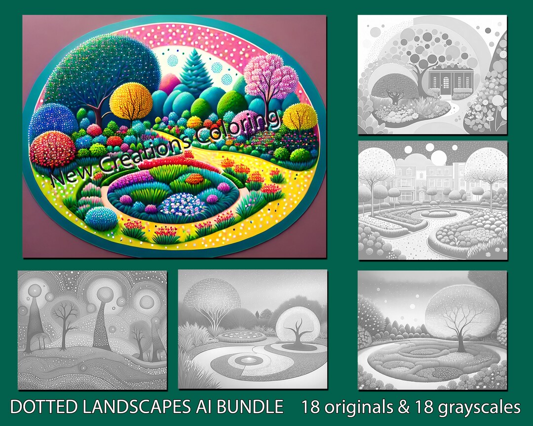 NCC AI BUNDLES: Dotted Landscapes - Etsy