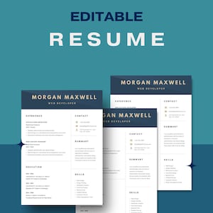 Blue Creative CV Resume Template, Modern Design, Professional CV, Job ...