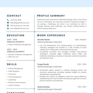 Blue Professional CV Resume Template, Simple Design, Job Application ...