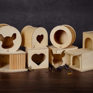 Chinchilla Wood Corner House: Cage Hide, Toys, Accessories for Rats ...