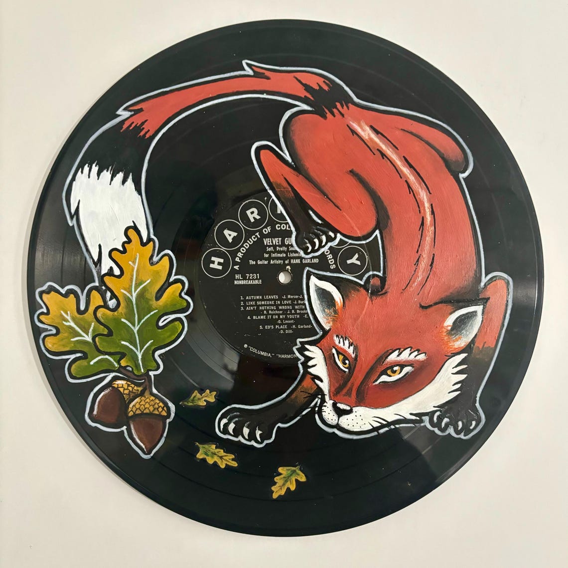 Vinyl Record Art- Fox Painting - Etsy
