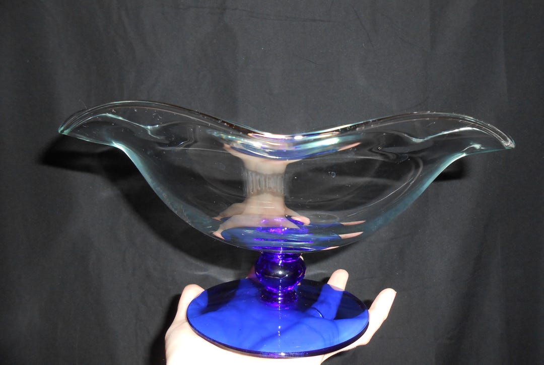 Vintage Princess House Large Ruffled Compote Serving Pedestal Bowl ...