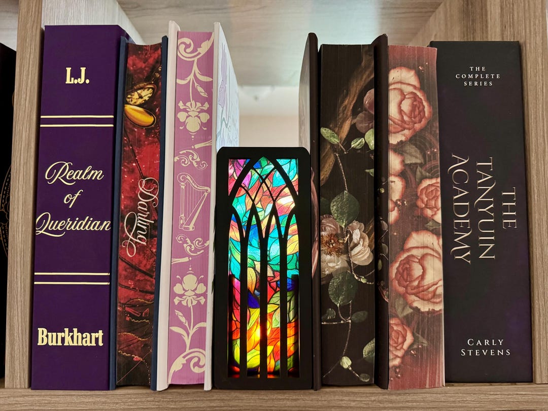 Stained Glass Gothic Cathedral Book Nook: Candle & Bookmark Holder ...