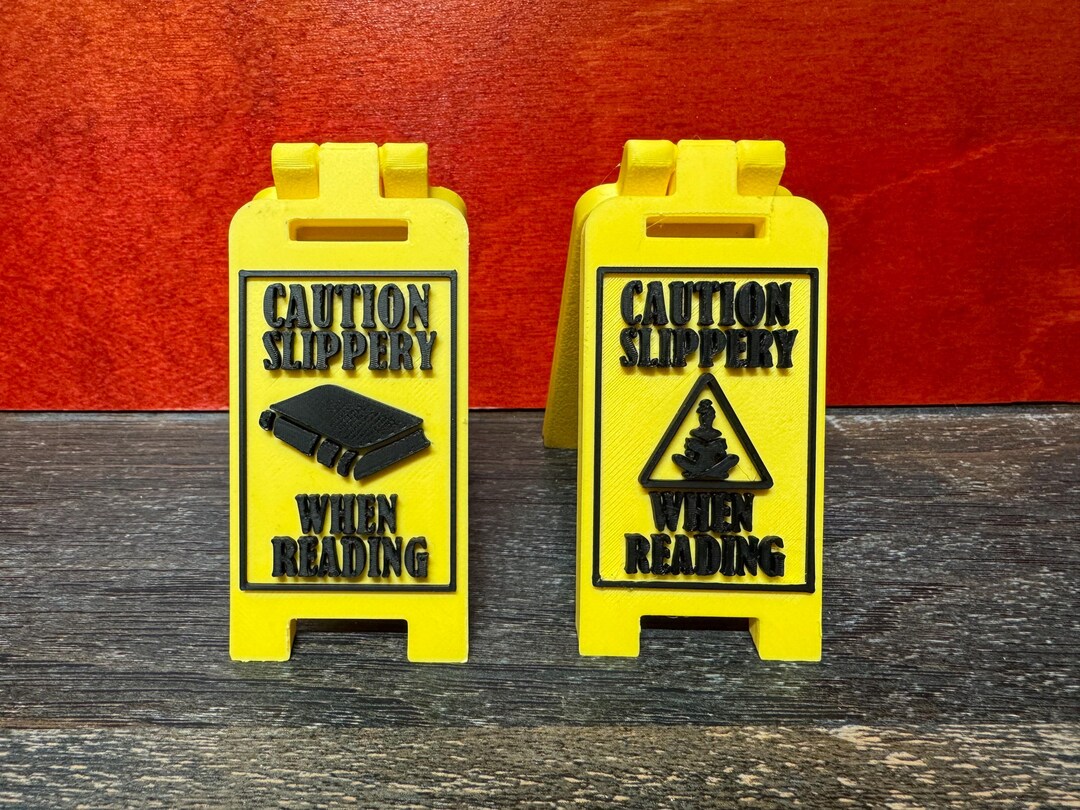 Caution Slippery When Reading Sign. 3D Printed. Bookish Gift. Smut ...