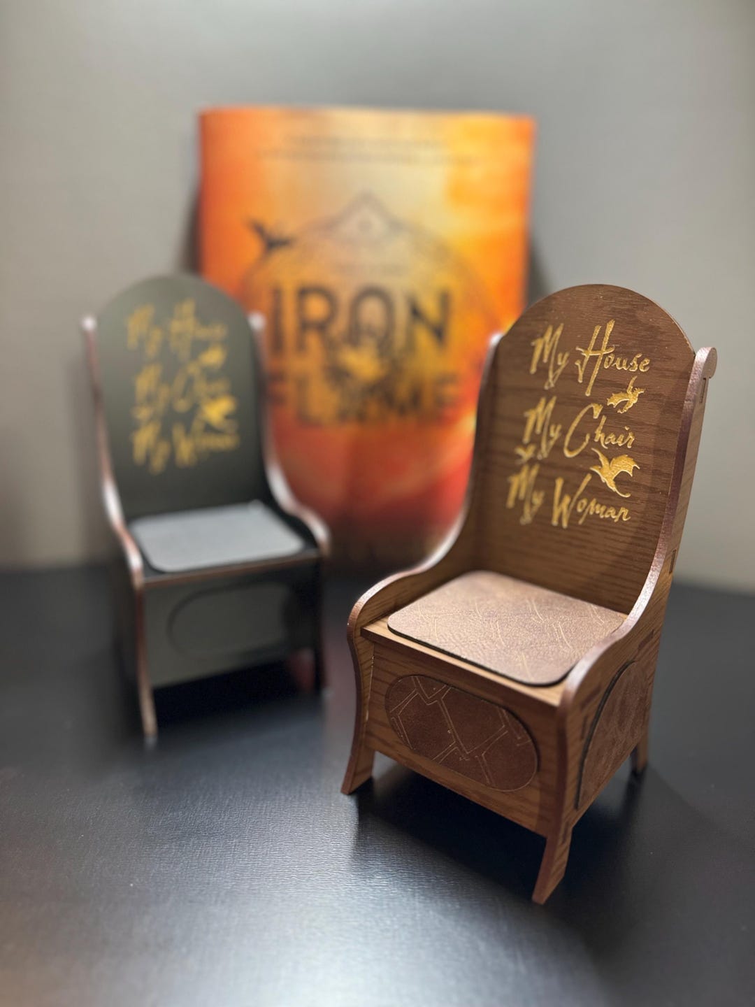 Fourth Wing Inspired Miniature Throne: Wooden Bookshelf Decoration - Etsy